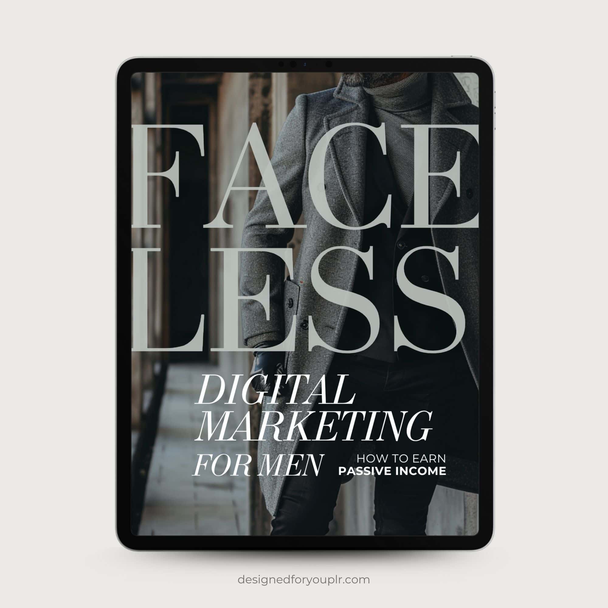 The Faceless Digital Marketing Ebook for Men with MRR – Designed For ...
